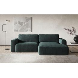 Ecksofa COTTA "Lasso L-Form, XL-Sofa", gr&uuml;n (hunter), B:288cm, 88% Polyester, 12% Polyamid, Sofas, Ecksofa