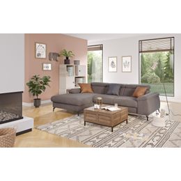 Ecksofa COTTA "Kitty L-Form, B: 242 cm", grau, B:244cm H:72cm T:166cm, 94% POLYESTER (PES) 6%POLYAMID (PA), Sofas, Ecksofa, mit Kopfteilverstellung, optional Bettfunktion & Bettkasten