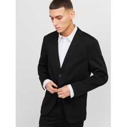 Jack & Jones Sakko JACK & JONES "JPRJAXON Jersey Blazer mit Stretch f&uuml;r stylischen Look", Herren, Gr. 46, schwarz, Web, Obermaterial: 79% Polyester, 18% Viskose, 3% Elasthan, unifarben, slim fit, Sakkos Sakko, meliert, modisch, slim fit, Materialmix