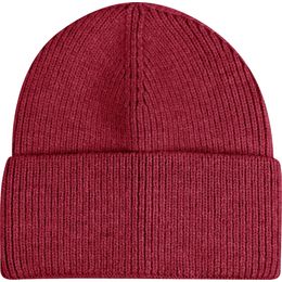 Beanie Capelli New York, Damen, rot, Strick, Materialmix, unifarben, Mützen, Rippstrick, Wollanteil, wärmend