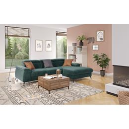 Ecksofa COTTA "Kitty L-Form, B: 242 cm", gr&uuml;n (hunter), B:244cm H:72cm T:166cm, 88% POLYESTER (PES) 12% POLYAMID (PA), Sofas, Ecksofa, mit Kopfteilverstellung, optional Bettfunktion & Bettkasten
