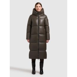 Lederimitatmantel Khujo "DESTINY", Damen, Gr. S, braun, 100% Polyurethan, unifarben, eingesetzt Rippb&uuml;ndchen mit Windstopper, M&auml;ntel