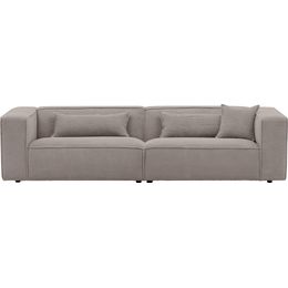 3-Sitzer, B:275cm H:66cm T:101cmgreige, LeGer Home by Lena Gercke, 100% Polyester, Sofas, "PIARA, Couch mit Kedernaht, Sofa in Cord, Leinenoptik o.