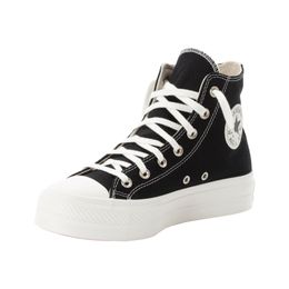 Sneaker Converse "CHUCK TAYLOR ALL STAR LIFT PLATFORM EMBROIDERED CRYSTALS", Damen, Gr. 39,5, schwarz-weiß (schwarz, wintage weiß), Textil, Schuhe