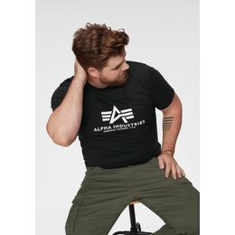 T-Shirt Alpha Industries "Basic T-Shirt", Damen, Gr. 3XL, schwarz (schwarz, 03), Single Jersey, Obermaterial: 100% Baumwolle, bedruckt, regular fit normal, Rundhals, normaler Saum, Shirts T-Shirt, Topseller
