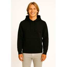 Only & Sons Kapuzensweatshirt ONLY & SONS "ONSCHASE REG HOOD SWEAT OTL", Herren, Gr. L, schwarz, angeraute Sweatware, Obermaterial: 52% Baumwolle, 48% Polyester, unifarben, regular fit normal, ohne Ausschnitt, Rippbündchen, Sweatshirts