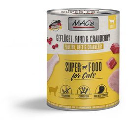 6x800g MAC's Cat Fleischmenü Geflügel, Rind und Cranberry