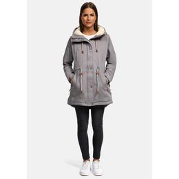 Winterjacke Navahoo "Ireliaa", Damen, Gr. M, grau, Obermaterial: 100% Baumwolle; Innenseite: 100% Polyester; Futter: 100% Polyester, Jacken Winterjacke, mit warmen Teddyfell