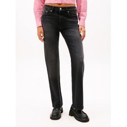 Bootcut-Jeans Tommy Jeans "CLEO MID BOOTCUT BI5181", Damen, Gr. 33, L&auml;nge 32, schwarz (denim schwarz), Denim/Jeans, Obermaterial: 99% Baumwolle, 1% Elasthan, unifarben, regular fit, Jeans