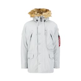 Winterjacke Alpha Industries "Polar Jacket", Herren, Gr. XL, grau (pastel grau), Obermaterial: 53% Nylon, 47% Polyester; Futter: 100% Nylon; F&uuml;llung: 100% Polyester, Jacken Winterjacke