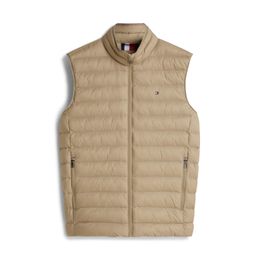 Steppweste Tommy Hilfiger "PACKABLE RECYCLED VEST", Herren, Gr. L, coastal taupe, Web, Obermaterial: 100% Polyamid, normal hüftlang, Westen