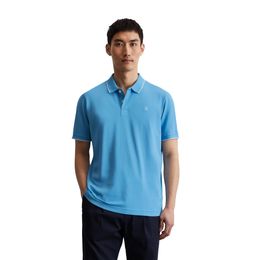 Marc O'Polo Poloshirt MARC O'POLO, Herren, Gr. XL, blau (azure blau), Jersey, Obermaterial: 95% Baumwolle, 5% Elasthan, regular fit, Rippb&uuml;ndchen, Shirts, aus Piqu&eacute;, regular fit, kontrastfarbene Details