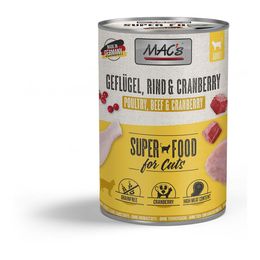 12x400g MAC's Cat Fleischmenü Geflügel, Rind und Cranberry