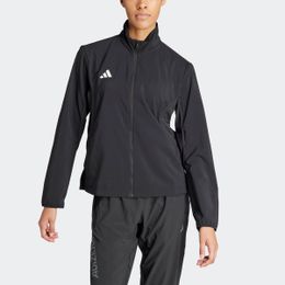Laufjacke adidas Performance "ADIZERO E JCKT", Damen, Gr. XXL, schwarz, Trikot, Obermaterial: 100% Polyester, Jacken