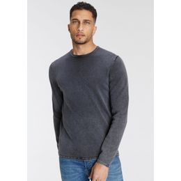 Only & Sons Rundhalspullover ONLY & SONS "OS WASH CREW KNIT CS", Damen, Gr. XXL, blau (marineblaus), Strick, Obermaterial: 100% Baumwolle, unifarben, normal h&uuml;ftbedeckend, Rundhals, Rollkante, Pullover Rundhalspullover