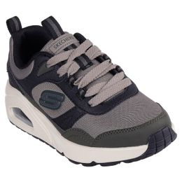 Sneaker Skechers "UNO - RETRO GROOVE", Mädchen, Gr. 31, schwarz (braun, schwarz), Lederimitat, Schuhe, Freizeitschuh mit Memory Foam, Größenschablone zum Download