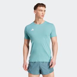 Laufshirt adidas Performance "ADIZERO E TEE", Herren, Gr. XL, powder teal, Obermaterial: 100% Polyester, normal, Rundhals, Shirts