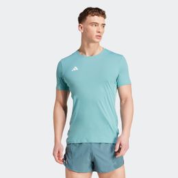 Laufshirt adidas Performance "ADIZERO E TEE", Herren, Gr. XL, powder teal, Obermaterial: 100% Polyester, normal, Rundhals, Shirts Laufshirt