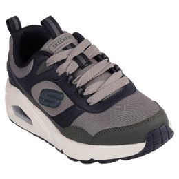 Sneaker Skechers "UNO - RETRO GROOVE", M&auml;dchen, Gr. 35, braun, schwarz, Lederimitat, Schuhe Sneaker, Freizeitschuh mit Memory Foam, Gr&ouml;&szlig;enschablone zum Download