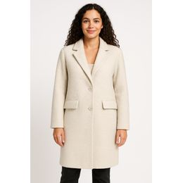 Langmantel Only "ONLSANNE BOUCLE COAT CC OTW", Damen, Gr. L, gelb (moonbeam), Web, Obermaterial: 100% Polyester, unifarben, regular fit lang, M&auml;ntel