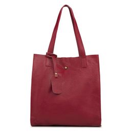 ORE10 Leder-Schultertasche "Ortega" in Rot - (B)33 x (H)38 x (T)15 cm - 79% | Damen-taschen