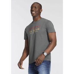 T-Shirt DELMAO, Herren, Gr. M (48/50), grau, Single Jersey, Obermaterial: 100% Baumwolle, bedruckt, normal, Rundhals, Shirts T-Shirt, Kurzarm, bedruckt, Rundhals, aus 100% Baumwolle