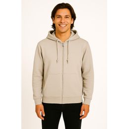 Only & Sons Kapuzensweatshirt ONLY & SONS "ONSCHASE REG ZIP HOOD OTL", Herren, Gr. M, silber (silber lining), angeraute Sweatware, Obermaterial: 52% Baumwolle, 48% Polyester, meliert, regular fit, Rippb&uuml;ndchen, Sweatshirts