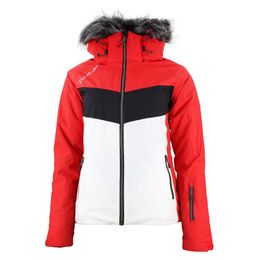 Peak Mountain Ski-/ Snowboardjacke "Afidol" in Rot/ Wei&szlig; - 65% | Gr&ouml;&szlig;e XL | Damen-outdoorjacken