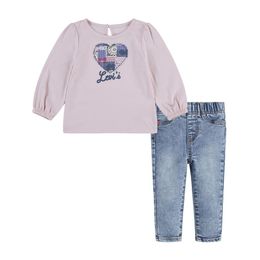 Levi's Kids 2tlg. Outfit in Blau/ Lila - 46% | Größe 68 | Baby-sweatshirts-jacken