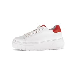 Gabor Leder-Sneakers in Wei&szlig;/ Rot - 56% | Gr&ouml;&szlig;e 38,5 | Damen-sneakers