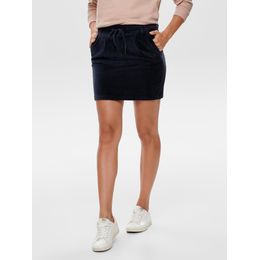 Cordrock Only "ONLPOPTRASH CORDEROY SKIRT PNT", Damen, Gr. S (36), blau (night sky), Cord, Obermaterial: 62% Baumwolle, 34% Polyester, 4% Elasthan, unifarben, figurbetont ca. Mitte Oberschenkel, Röcke