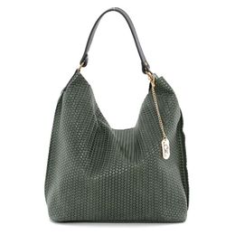 Anna Morellini Leder-Schultertasche "Sebastiana" in Dunkelgrün - (B)38 x (H)36 x (T)14 cm - 75% | Damen-taschen