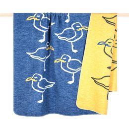 Pad Wohndecke »Seagull« Made in Europe blue-yellow Obermaterial: 60% Baumwolle, 40% Polyacryl B/L: 150 cm x 200 cm