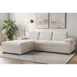 Sit & More sit&more Ecksofa &raquo;Moreno L-Form, B: 247 cm&laquo; mit Armteilverstellung, optional Bettfunktion beige 100% Polyester