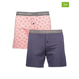 Scotch & Soda Scotch & Soda 2er-Set: Boxershorts in Rosa/ Dunkelblau - 53% | Größe L | Herren-waesche