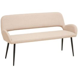 Mid.you Sitzbank, Beige, Holz, Metall, Textil, Pappel, Sperrholz, 2-Sitzer, 150x83x63 cm, Esszimmer, B&auml;nke, Sitzb&auml;nke
