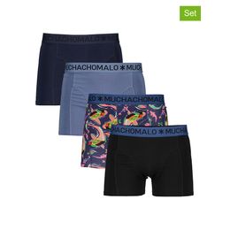 MUCHACHOMALO 4er-Set: Boxershorts in Schwarz/ Dunkelblau - 56% | Größe M | Herren-waesche