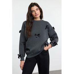 Trendyol Sweatshirt in Anthrazit - 44% | Gr&ouml;&szlig;e M | Damen-sweatshirts-jacken