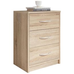 P & B Nachtschrank, Sonoma Eiche, 3 Schublade(n) Schubladen, 38.5x54x28.2 cm, Schlafzimmer, Nachttische