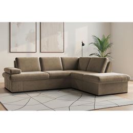 Sit & More sit&more Ecksofa &raquo;Moreno L-Form, B: 238 cm&laquo; mit Armteilverstellung, optional Bettfunktion braun 100% Polyester