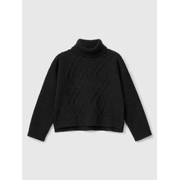 Benetton Rollkragenpullover in Schwarz - 55% | Gr&ouml;&szlig;e 122 | Kinder-pullover