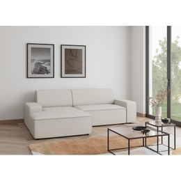 Trendmanufaktur Ecksofa &raquo;Graz, wahlweise mit Sitzvorschub und Bettkasten, L-Form, Breite 246 cm&laquo; in Cord-, haustierfreundlichem LEO Struktur- oder 
