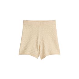 Marc O'Polo Shorts MARC O'POLO "in H&auml;kel-Optik", M&auml;dchen, Gr. 164, Normalgr&ouml;&szlig;en, wei&szlig; (wei&szlig; cotton), Obermaterial: 100% Baumwolle, gestreift, skinny fit kurz, Hosen Shorts