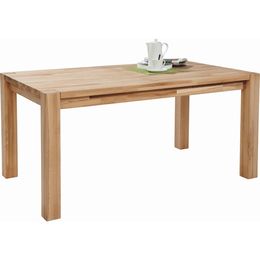 Linea Natura Esstisch, Buche, Holz, Kernbuche, massiv, rechteckig, eckig, 90x76x160-240 cm, Esszimmer, Tische, Esstische