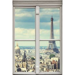 queence Wandsticker &raquo;Paris&laquo; Wandsticker, Wandbild, selbstklebend, 3D, Fenster grau