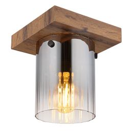 Globo LIGHTING Deckenleuchte »UNDERWOOD« E27 1 Stk. Deckenlampe Wohnzimmer-Leuchte Schlafzimmer-Leuchte Flur Küche holzoptik dunkel