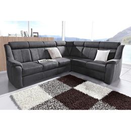 Sit & More sit&more Ecksofa &raquo;Basel L-Form&laquo; wahlweise mit Relaxfunktion grau Altara Nubuck , Luxus-Microfaser (100% Polyester;PRIMABELLE -Microfaser, Luxus-