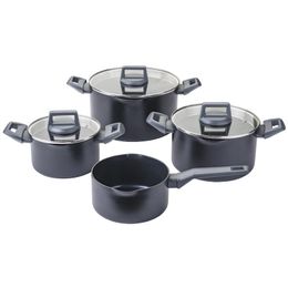 Fackelmann Topf-Set »Statement« Set, 7 Stk. tlg. Aluminium schwarz / grau