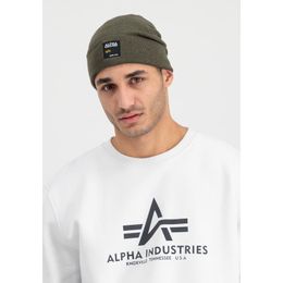 Alpha Industries Skimütze »Label Beanie« army green