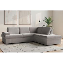 Sit & More SIT&MORE Ecksofa »Moreno L-Form, B: 238 cm« mit Armteilverstellung, optional Bettfunktion grau